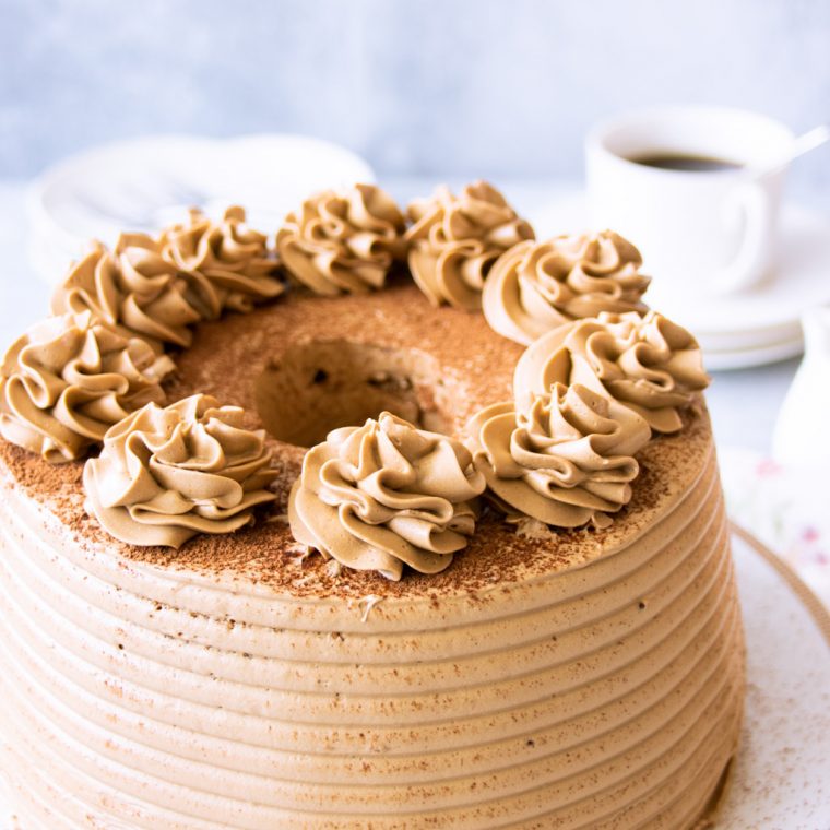 Coffee Chiffon Cake with the Perfect Coffee Buttercream Frosting