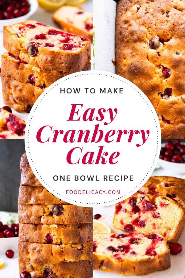 Easy Cranberry Cake {Moist and Buttery!} | Foodelicacy